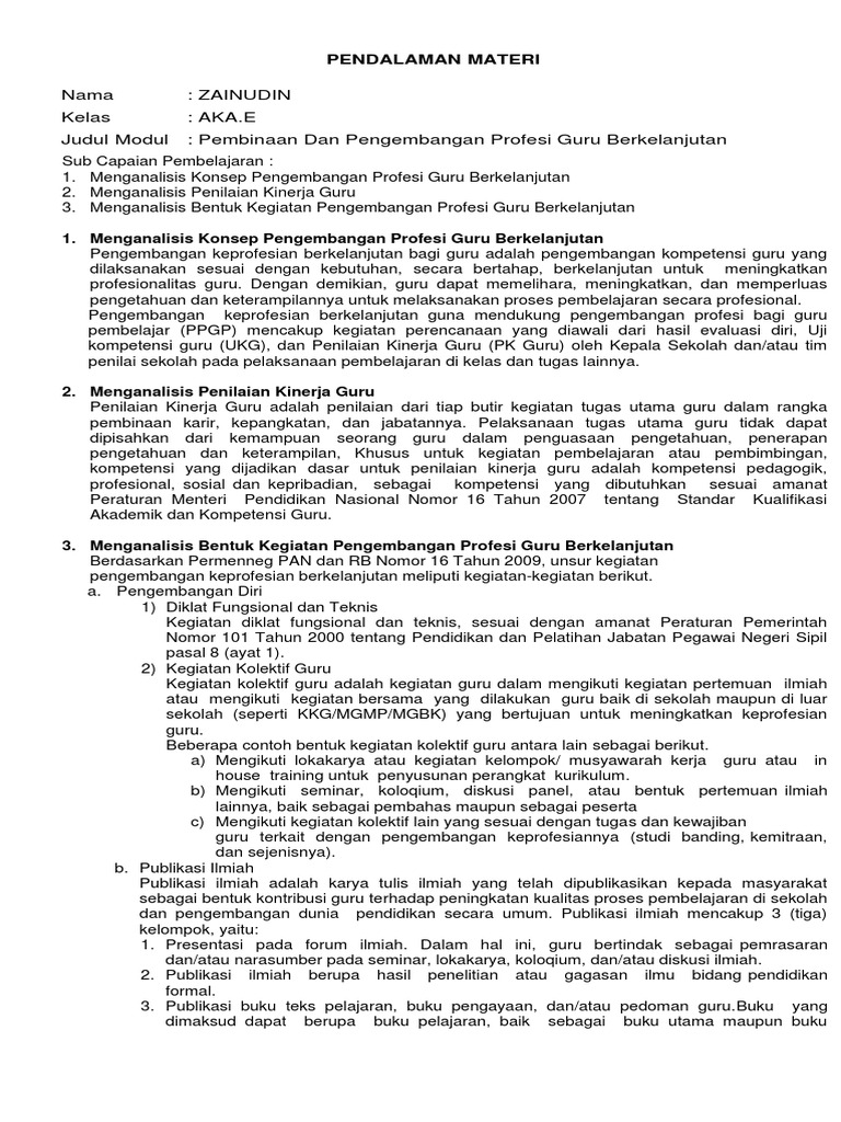 LK - Resume 3 Pendalaman Materi PPG 2022 | PDF