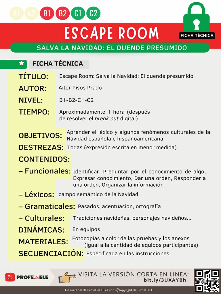 Ficha Técnica - Escape Room Navidad (v.1.0) | PDF