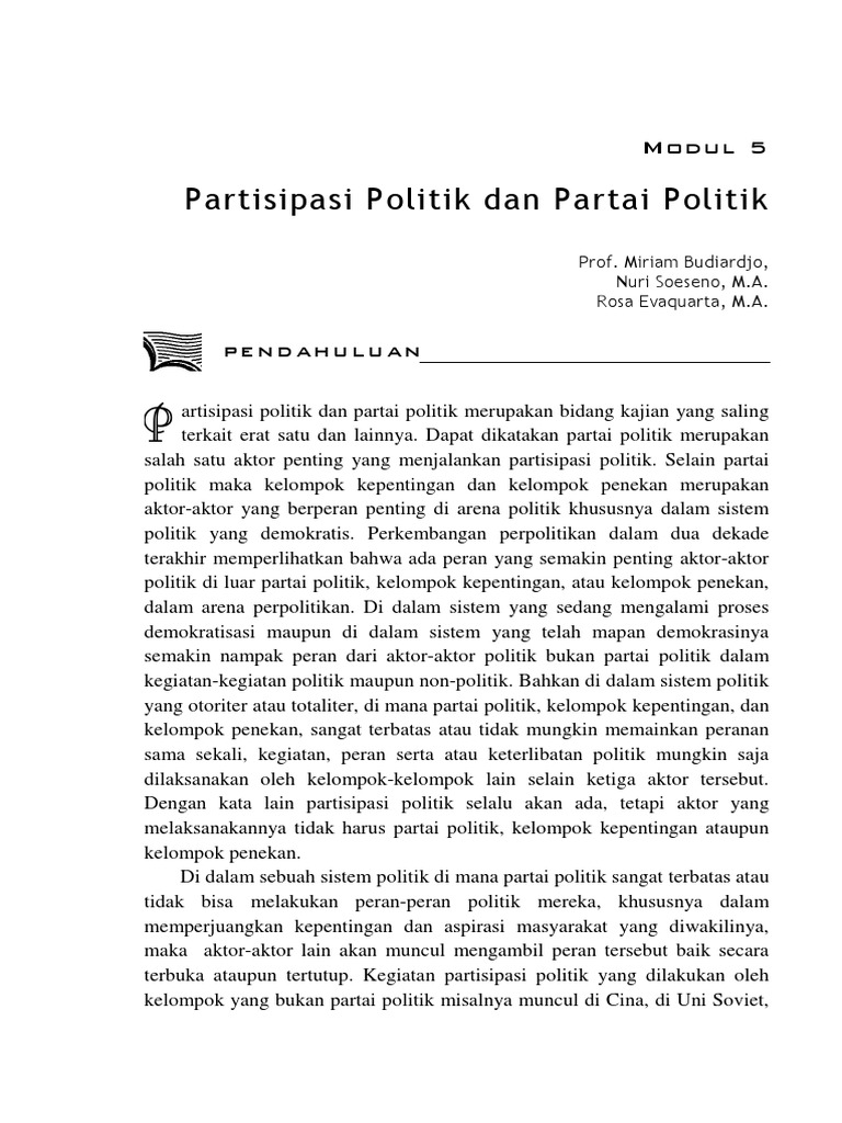 Partisipasi Politik Dan Partai Politik | PDF