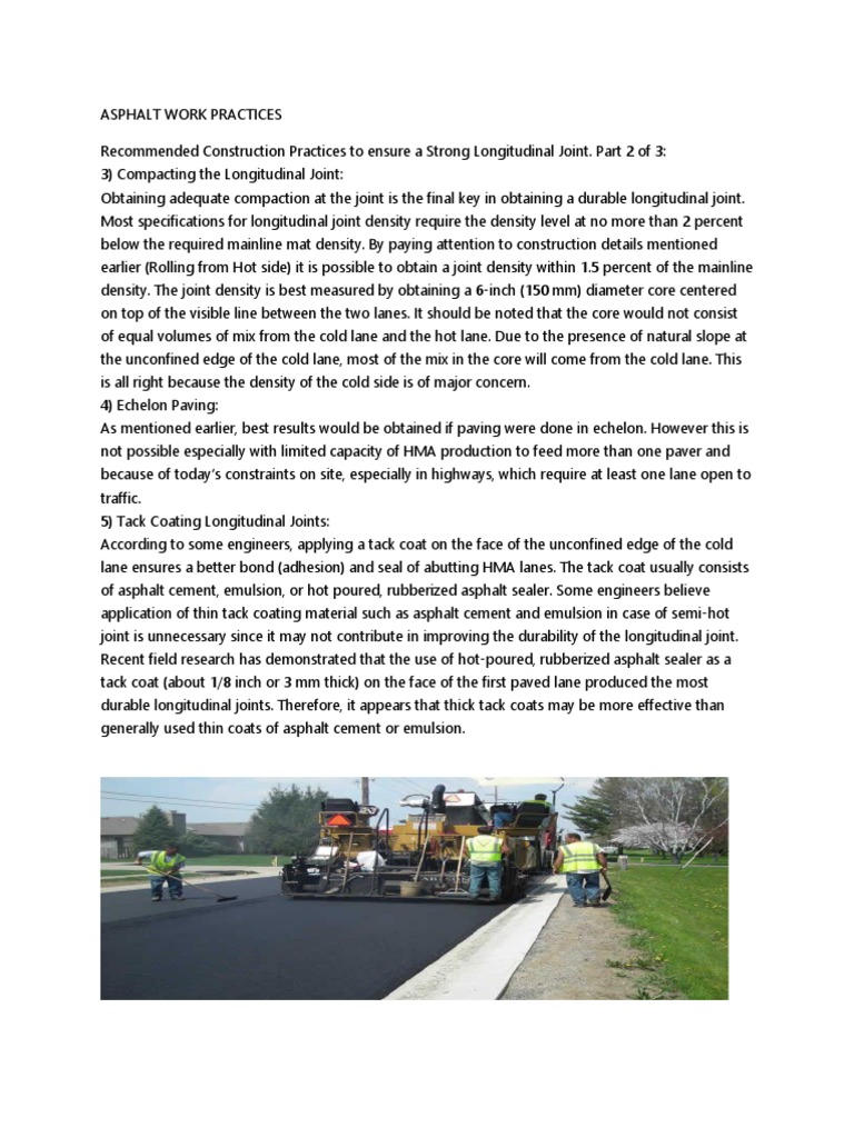 Asphalt Work Practices | PDF | Road Surface | Asphalt