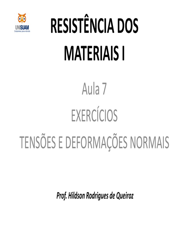 Aula 7 RESMAT I | PDF