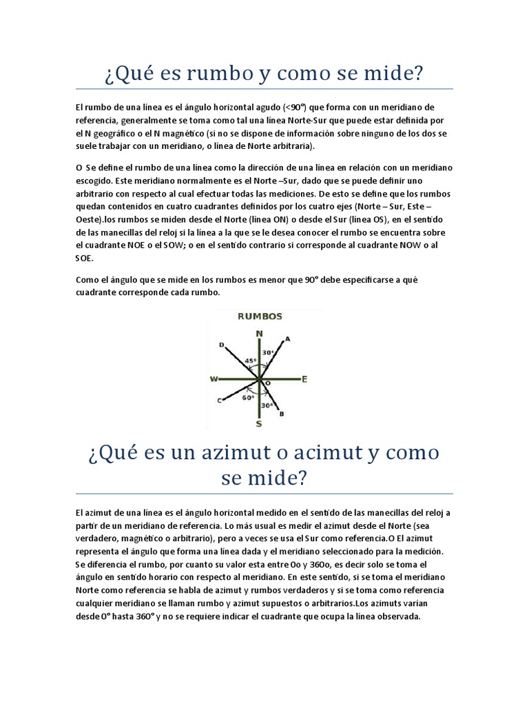 Medición de Rumbo y Azimut | PDF | Azimut | Geodesia