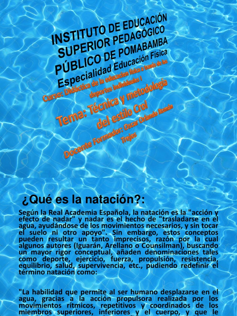 Estilo Crol | Descargar gratis PDF | Nadando