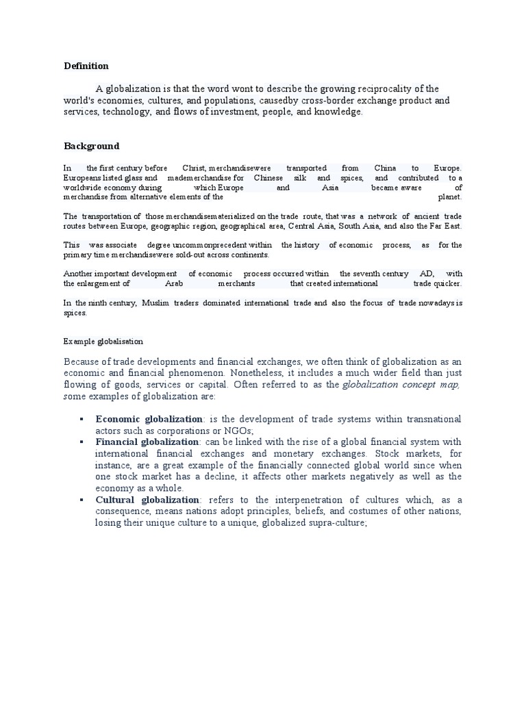 Some Examples of Globalization Are | PDF