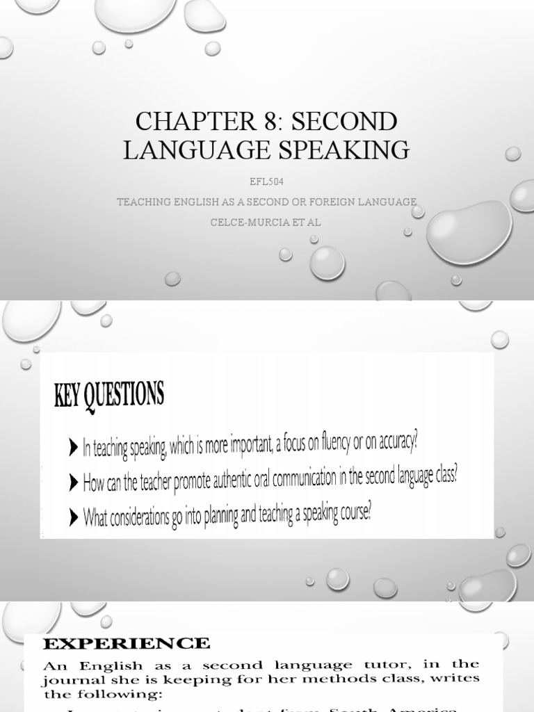 Chapter 8 Second Language Speaking New | PDF | Fluency | Second Language