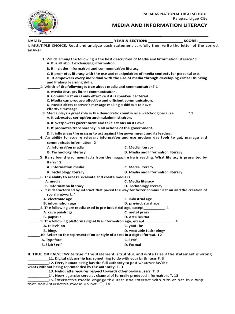 Midterm | PDF | Mass Media | Literacy