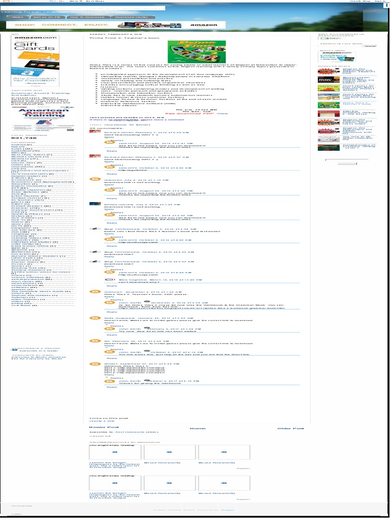 Prime Time 2 Teacher's Book PDF Download | PDF | Communication | Learning