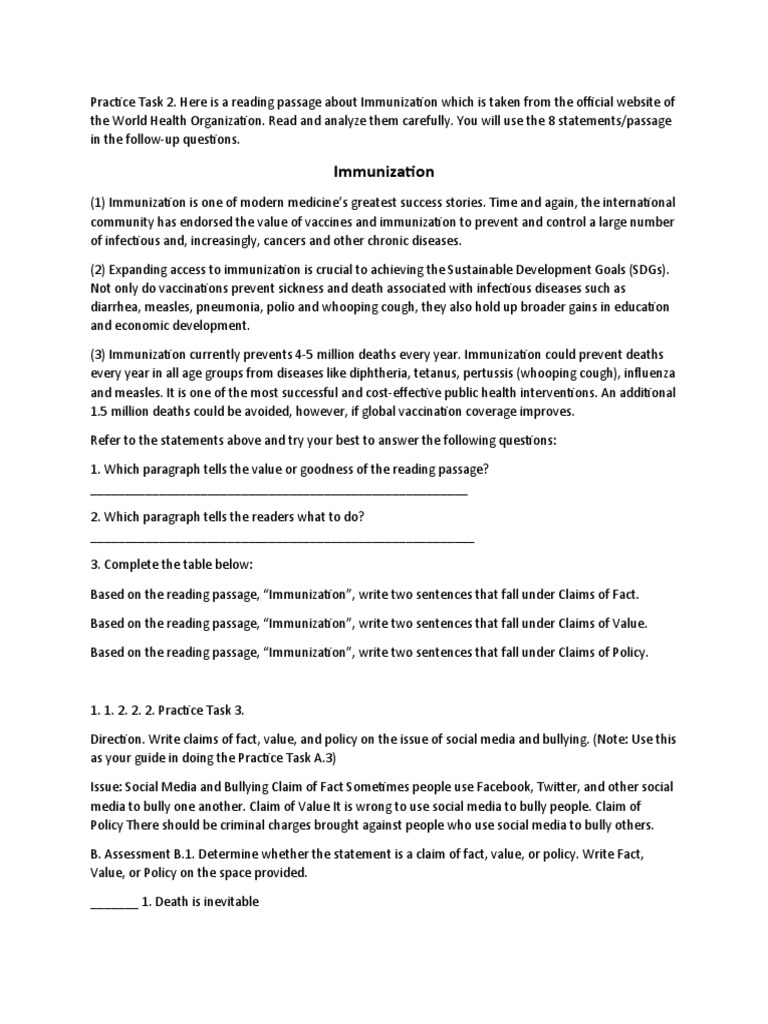 Practice Task 2 | Download Free PDF | Vaccination | Public Sphere