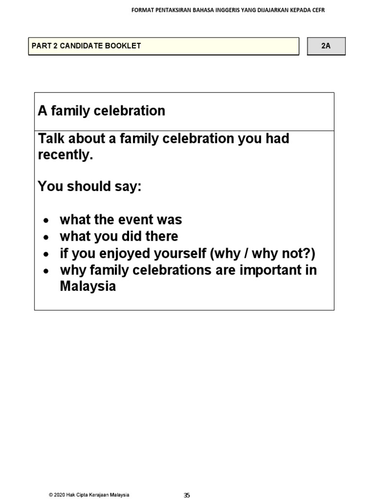 SPM 11193 Speaking Booklet Candidate | PDF