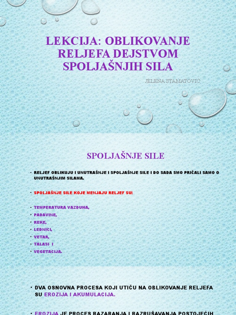 Obikovanje Reljefa Dejstvom Spoljašnjih Sila | PDF