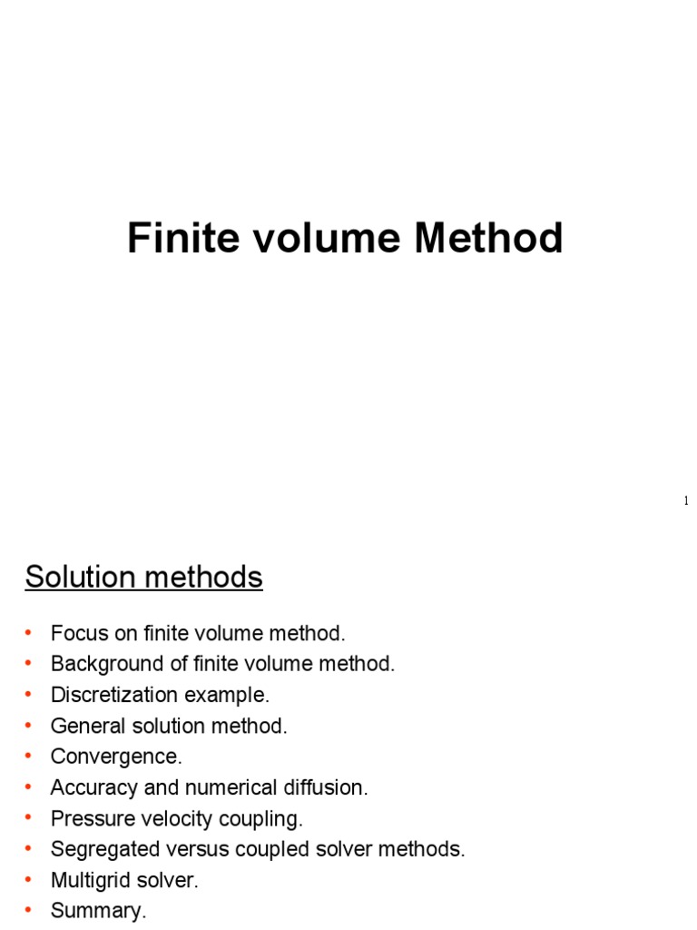 A Comprehensive Overview of the Finite Volume Method for Solving Fluid Flow Problems | PDF ...