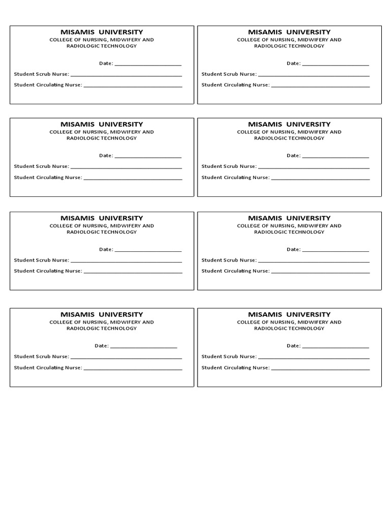 Student Name Slip | PDF | Nursing | Health Sciences