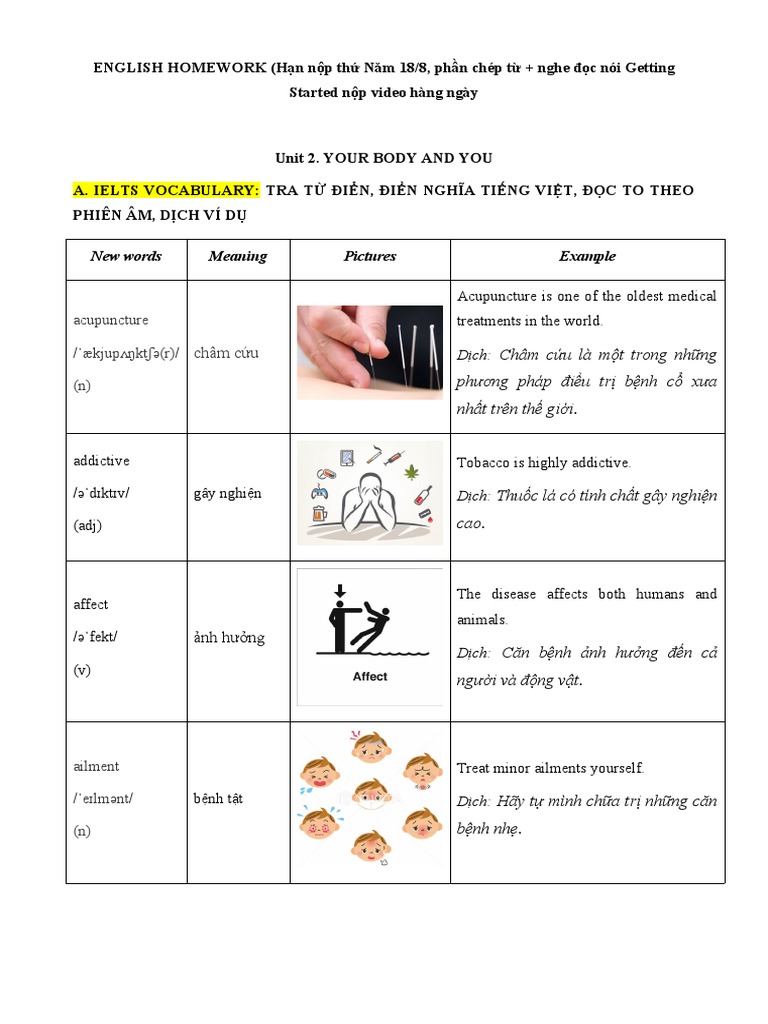 Bài CH A 5 Unit 2 Homework Không Làm Đ Không Vào L P | PDF
