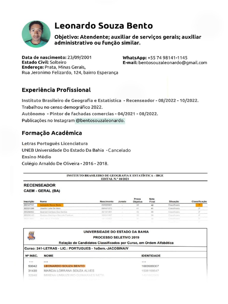 CV v2 Leonardo Souza Bento | PDF