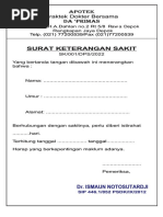Surat Keterangan Sakit Klinik Patria Medika | PDF