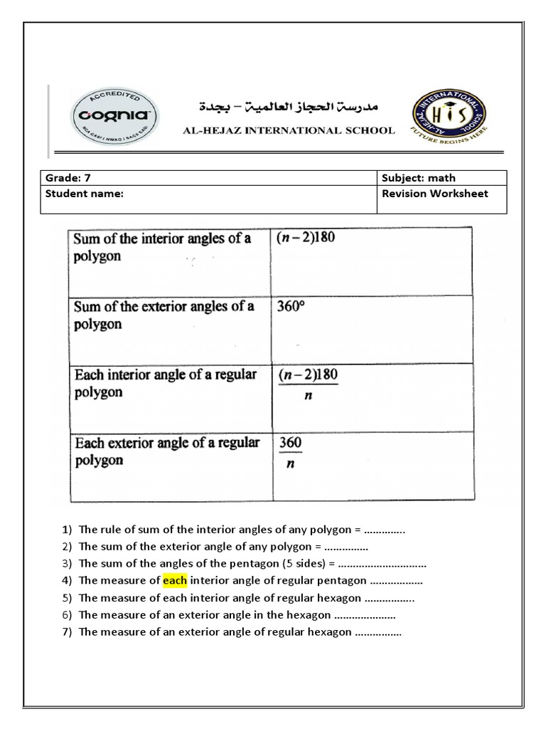 Grade 7 - Revision Find The Missing Angles 2 | PDF