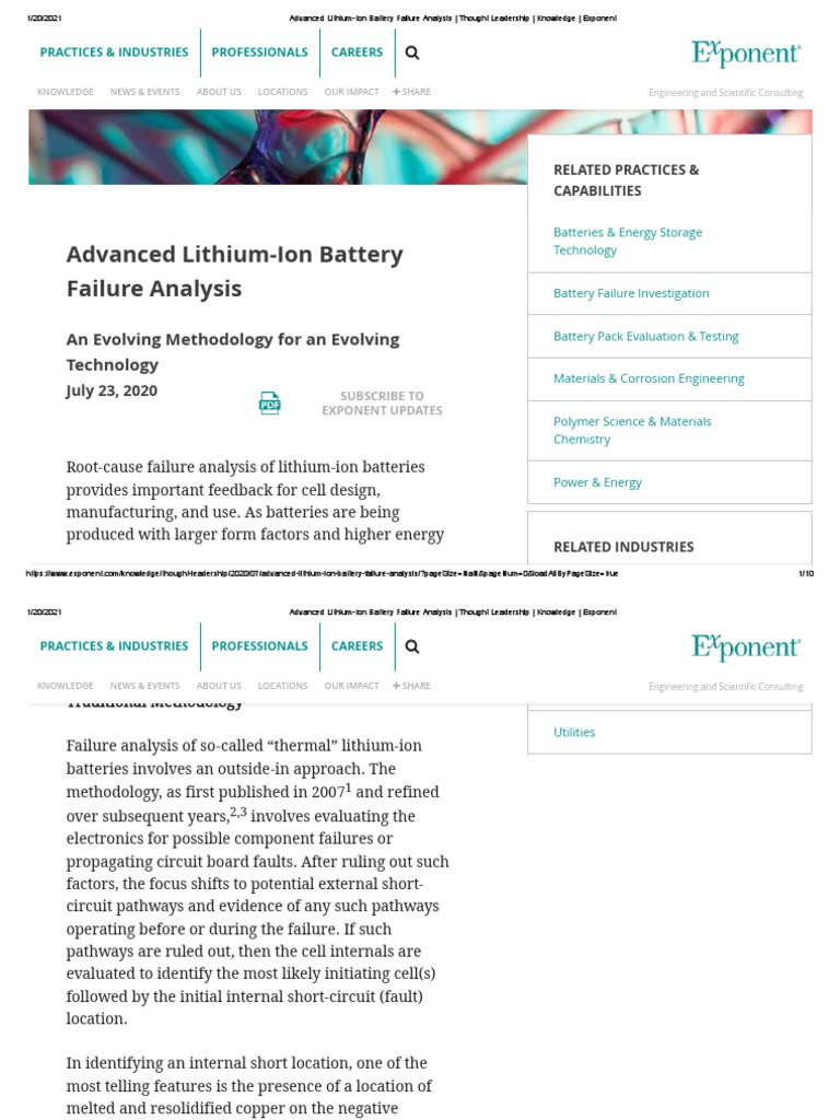 Lithium-Ion Battery Failure Analysis | PDF | Lithium Ion Battery ...