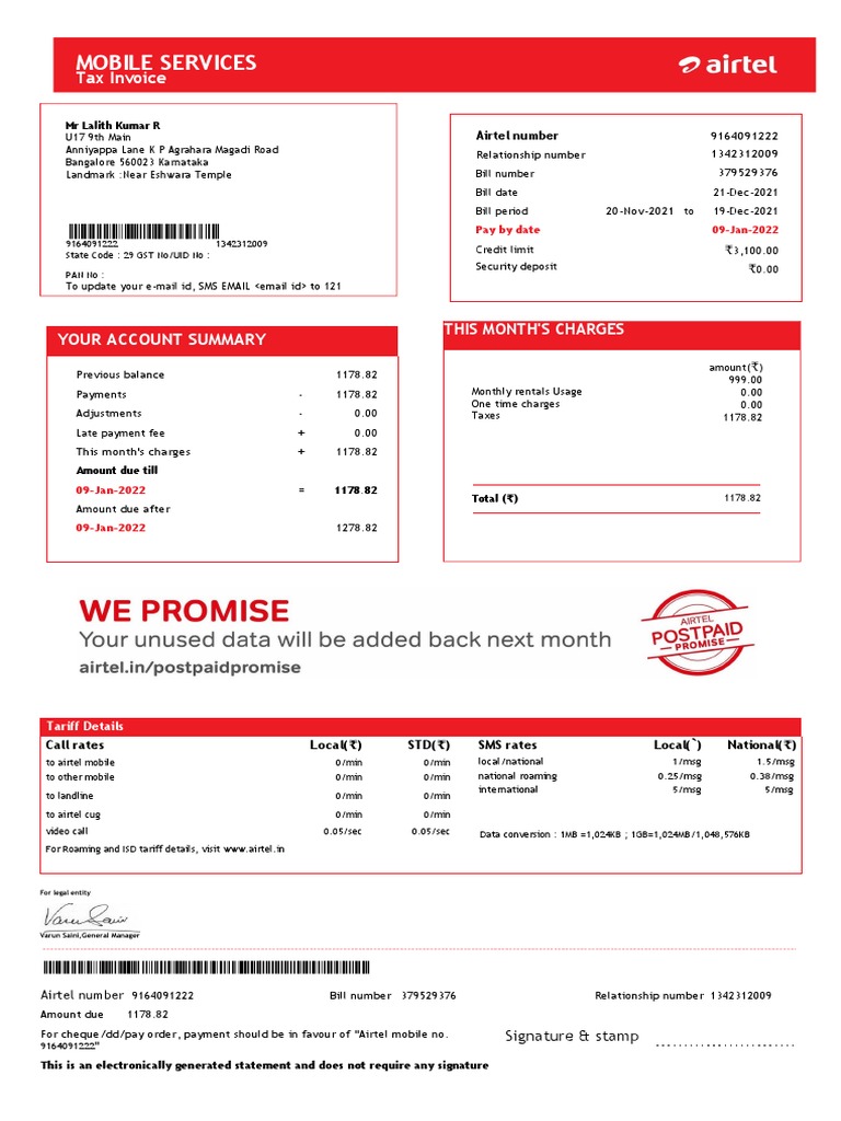 MobileBill - 1342312009 - 379529376 - 9164091222 (1) - Unlocked | PDF ...