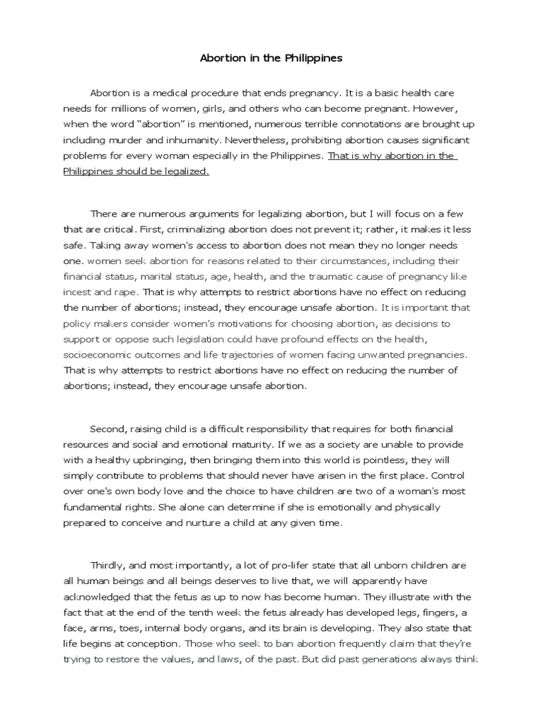 Abortion in The Philippines | PDF | Abortion | Pregnancy