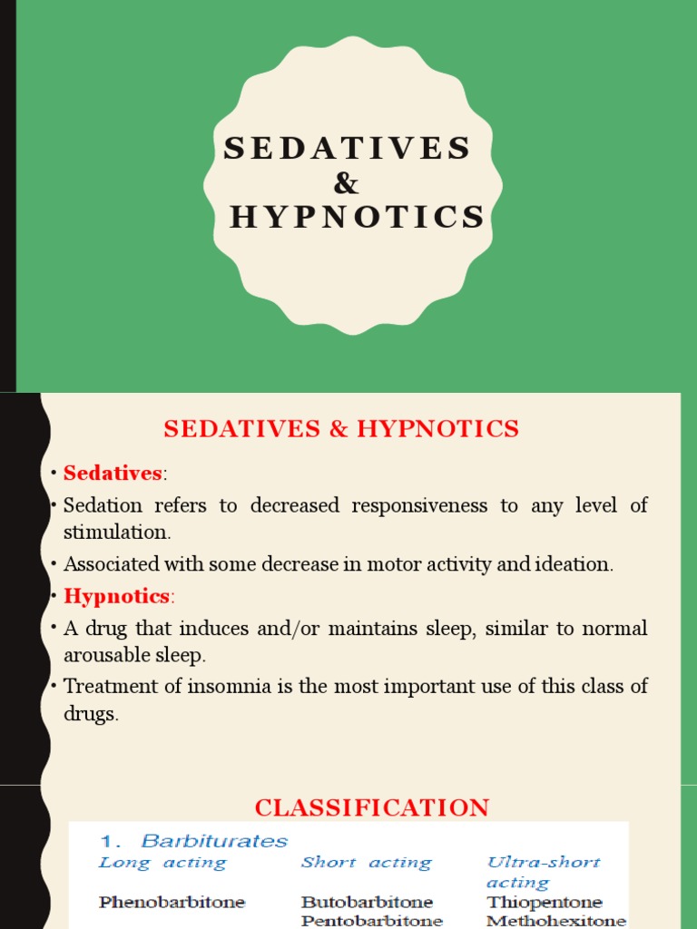 An Overview of Sedatives, Hypnotics, Barbiturates, Benzodiazepines, and ...