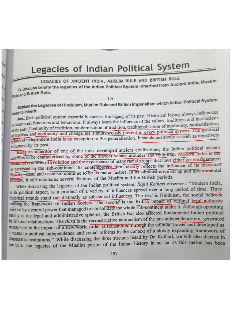 1'1 Legacies of Indian Political System | PDF