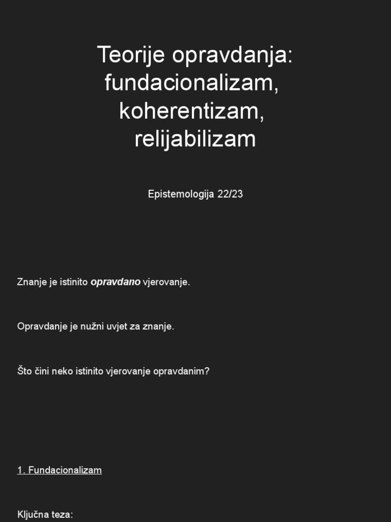 EP - 3 - Teorije Opravdanja 1 | PDF