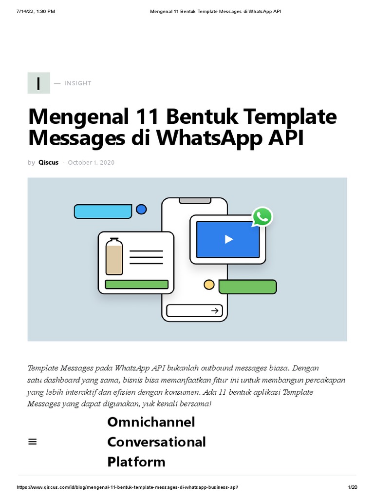 Mengenal 11 Bentuk Template Messages Di WhatsApp API | PDF