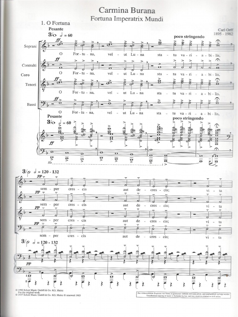 Spartito O Fortuna | PDF