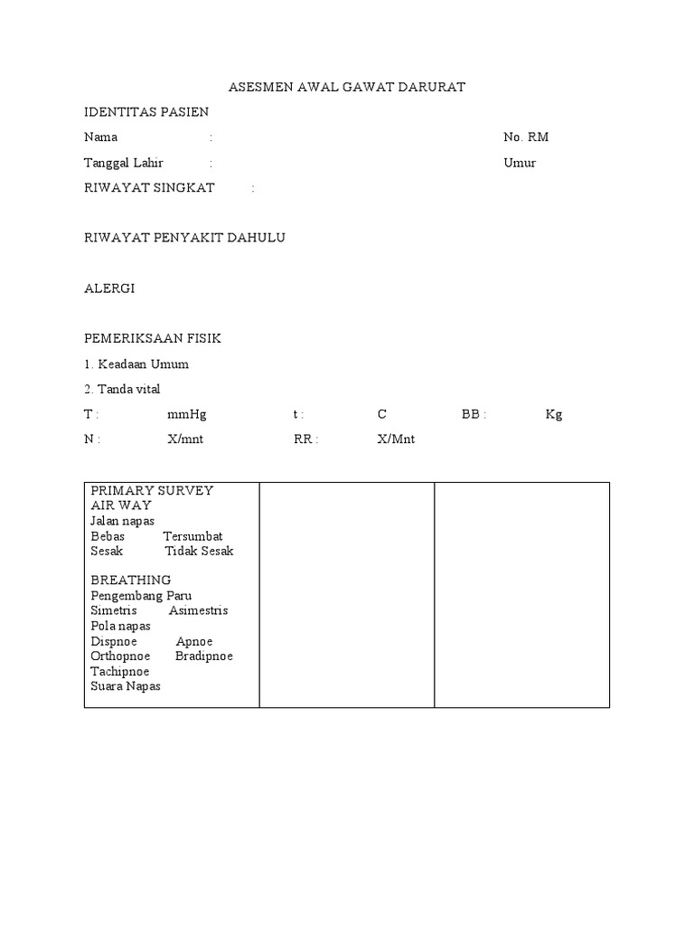 Asesmen Awal Gawat Darurat | PDF