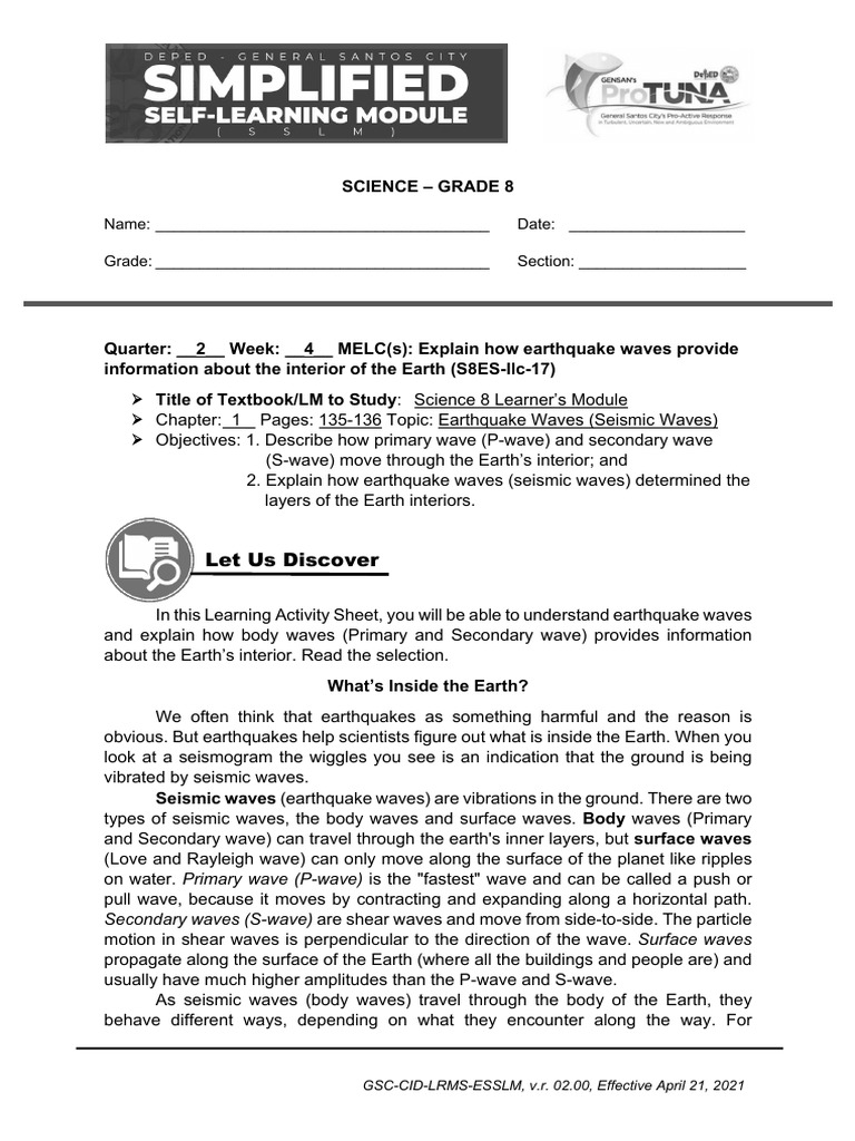 Sci-8 SSLM Q2 W4 | PDF | Periodic Phenomena | Waves