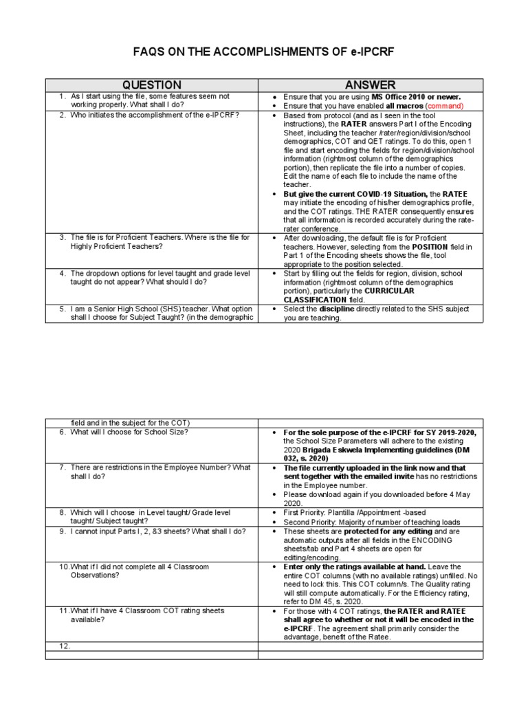 FAQs on e-IPCRF Accomplishment | PDF | Software Engineering | Software