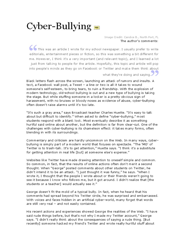 Cyberbullying | PDF | Cyberbullying | Bullying