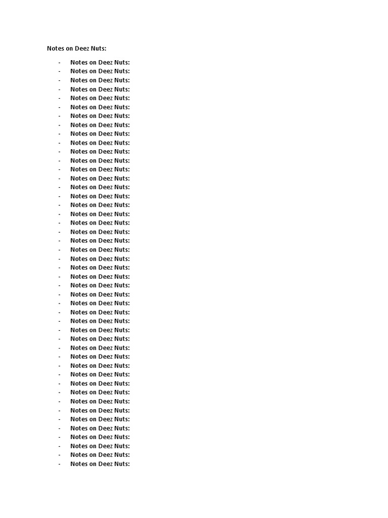 Notes On Deez Nuts | PDF