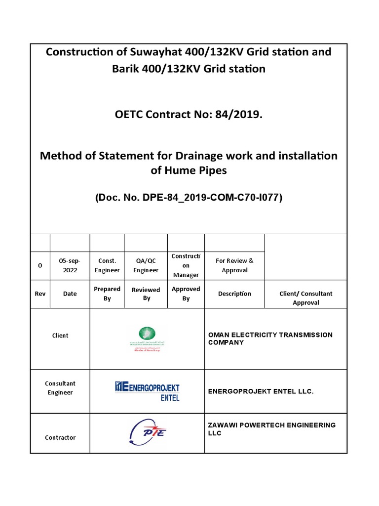 Drainage Method for Suwayhat Grid Station | PDF | Pipe (Fluid ...