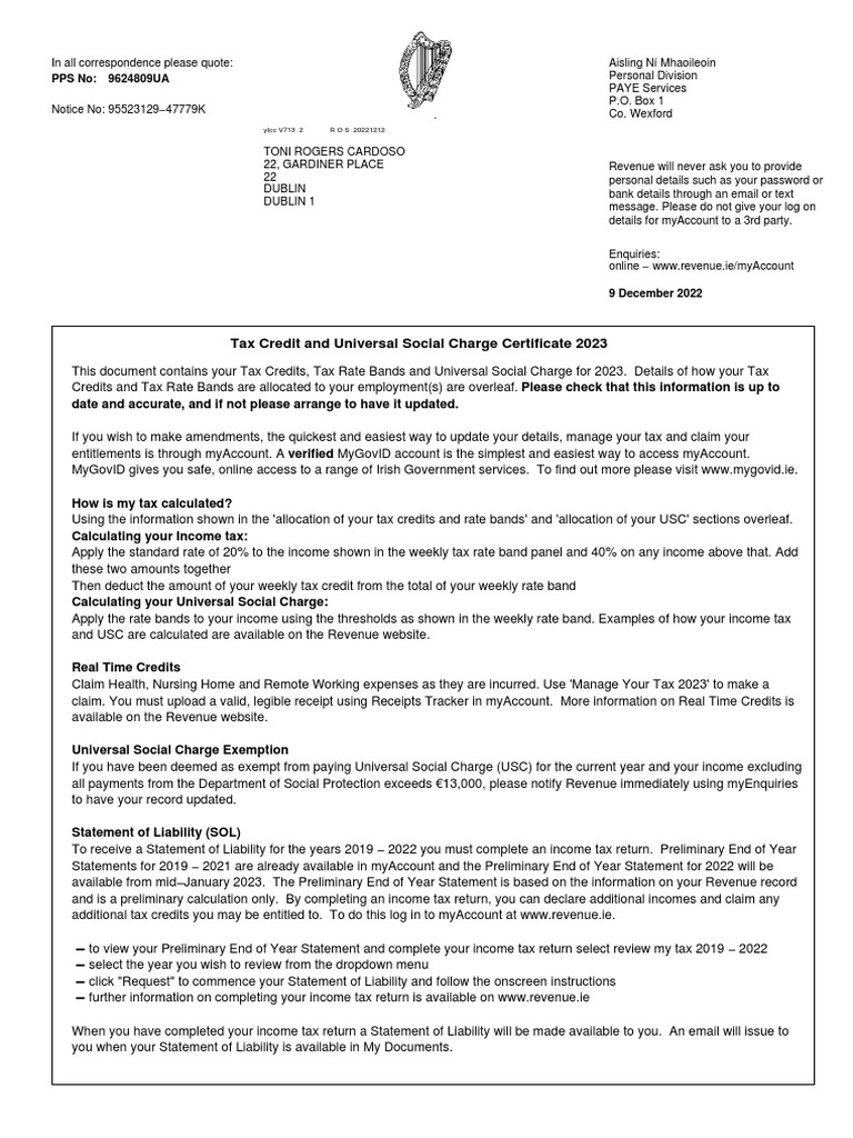 Tax Credit Certificate 2023 9552312947779 | PDF | Taxes | Taxation