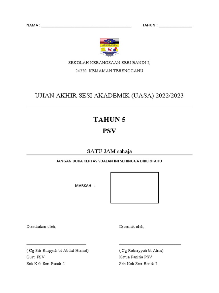 COVER Soalan | PDF