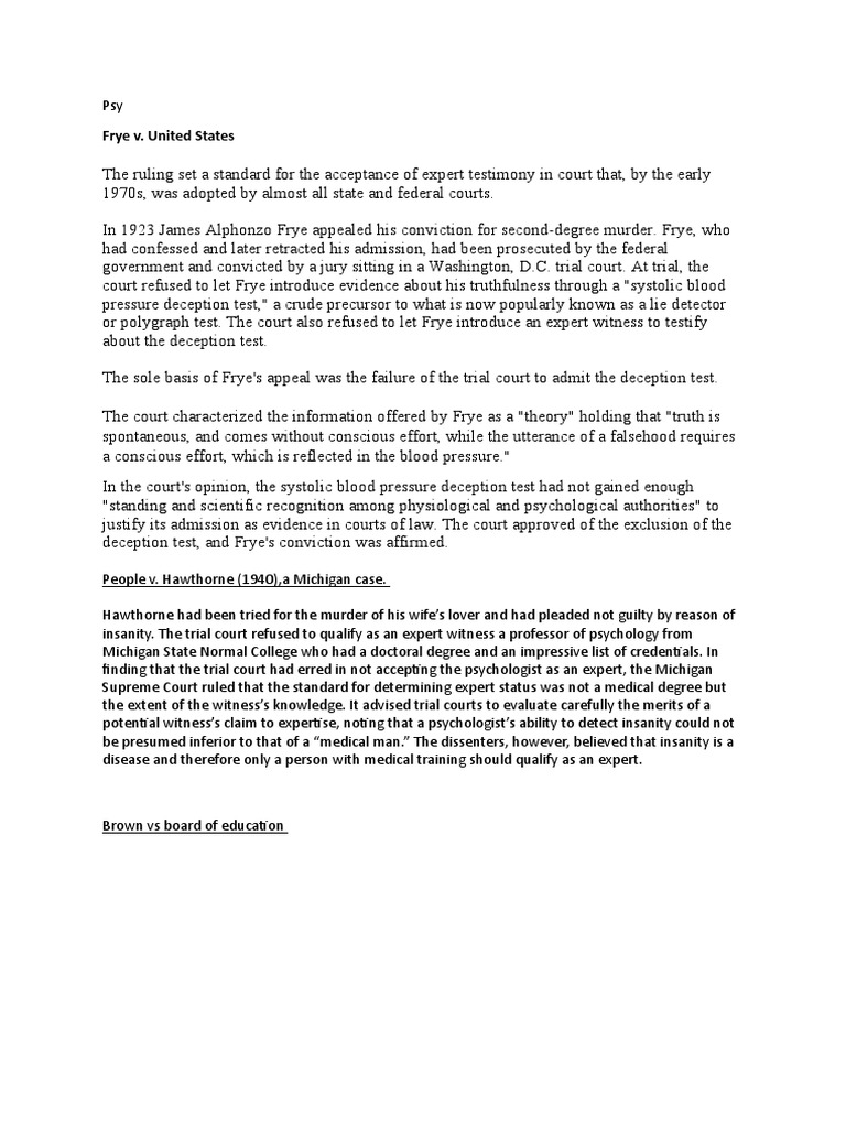 Frye v. United States | PDF