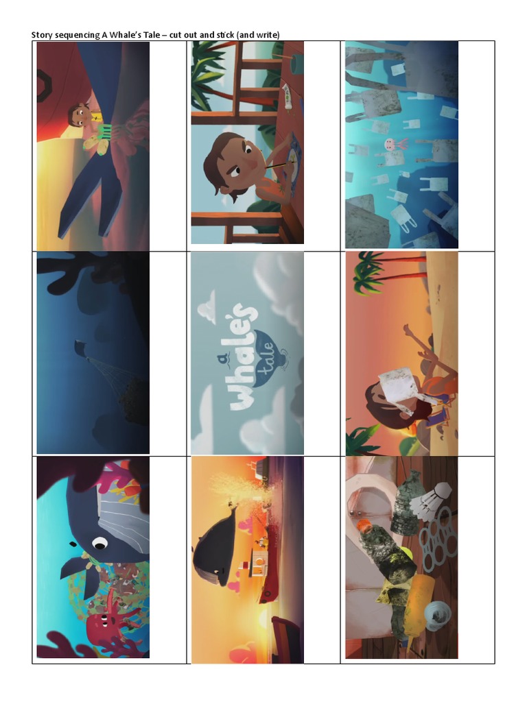 Story Sequencing Students' Cards A Whale's Tale | PDF