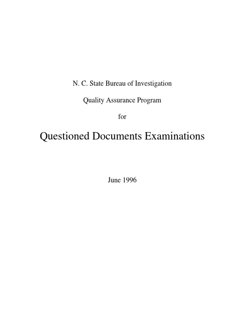 Quality Assurance for Document Examinations | PDF | Audit | Quality ...
