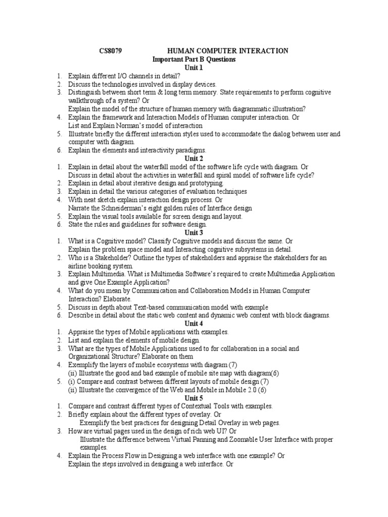 HCI Part B Qns | PDF | World Wide Web | Internet & Web