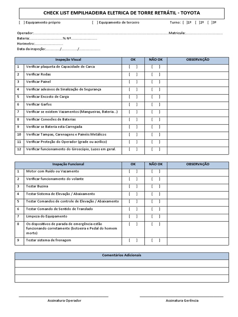 MODELO CHECK LIST PALETRANS - Cópia | PDF | Veículos | Bens manufaturados