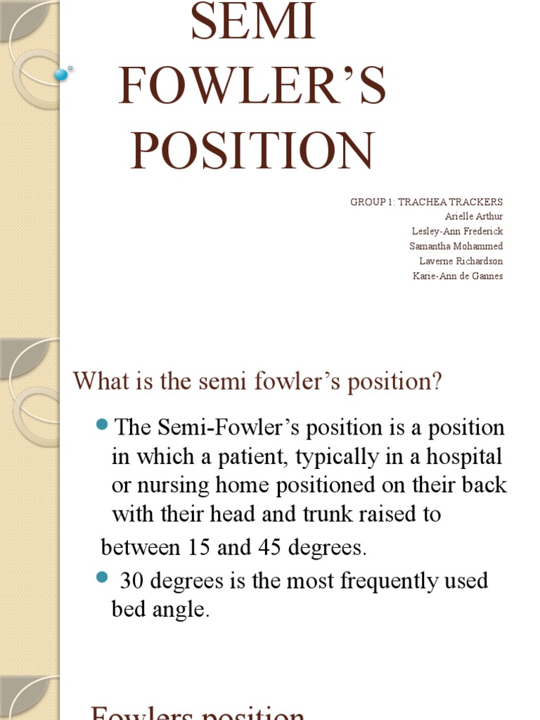 Semi Fowler's Position | PDF Semi Fowler's Position | PDF