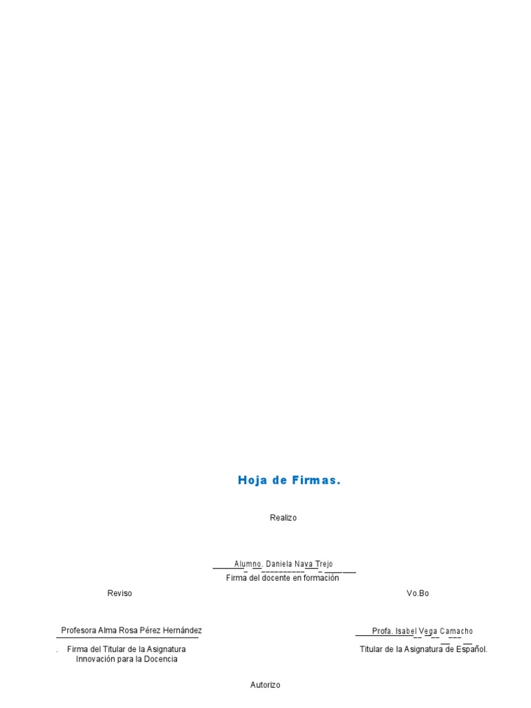 Hoja de Firmas Académicas | PDF | Relaciones personales, crianza y ...