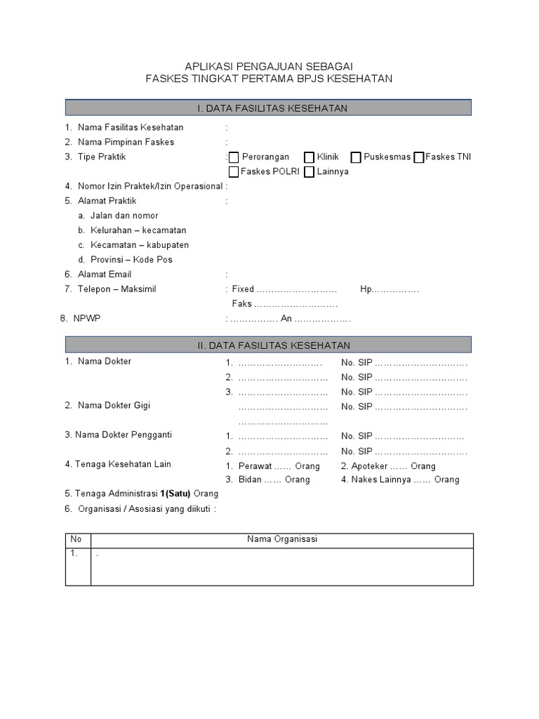 Form Aplikasi Permohonan Kerjasama | PDF