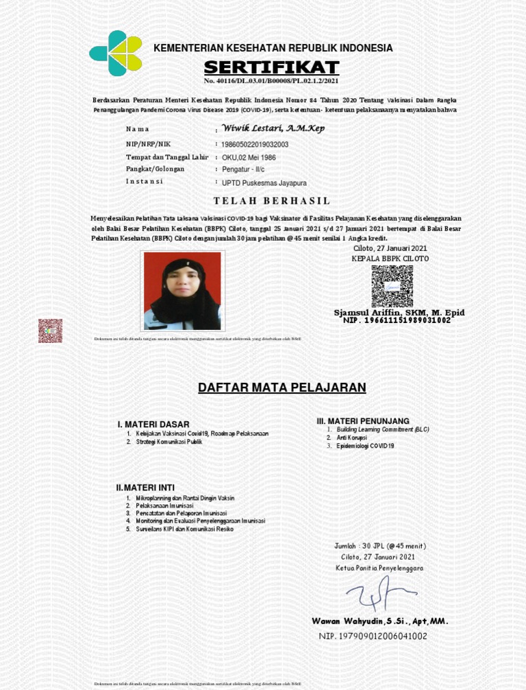 Wiwik Lestari, A.M.kep - Sign | PDF