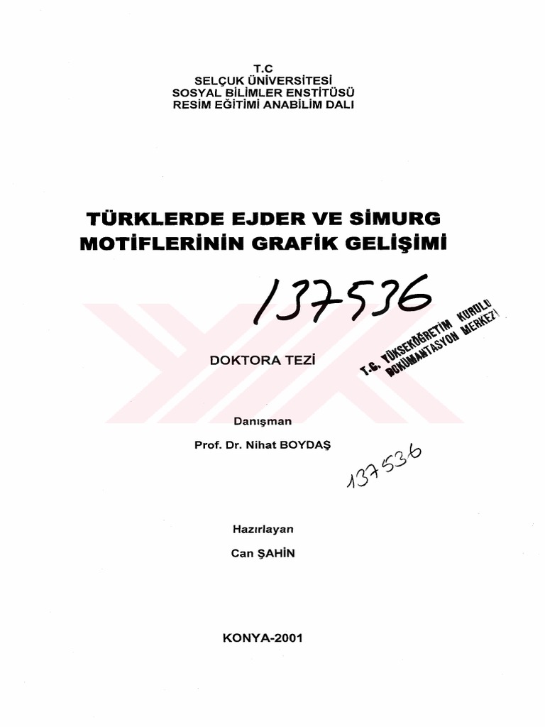 Türklerde Ejderha Ve Simurg Tarihi Gelişimi | PDF