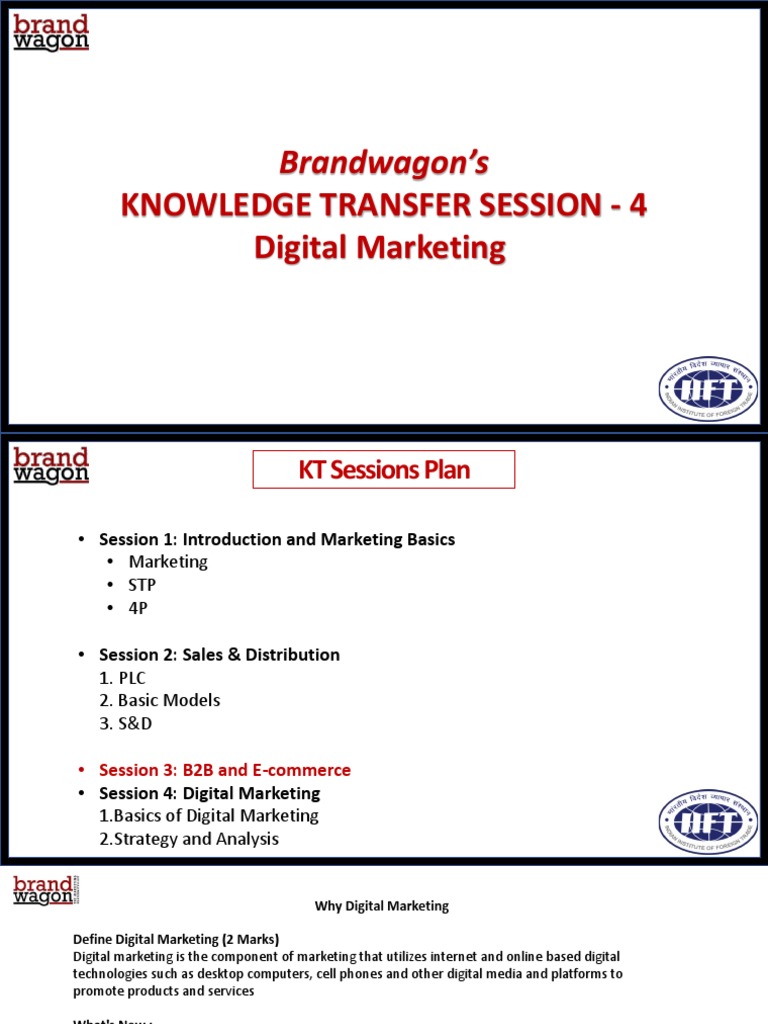 Digital Marketing Knowledge Transfer | PDF | Search Engine Optimization | Marketing