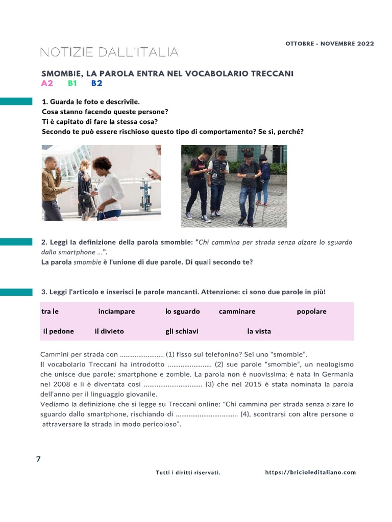 Smombie La Parola Entra Nel Vocabolario Treccani | PDF