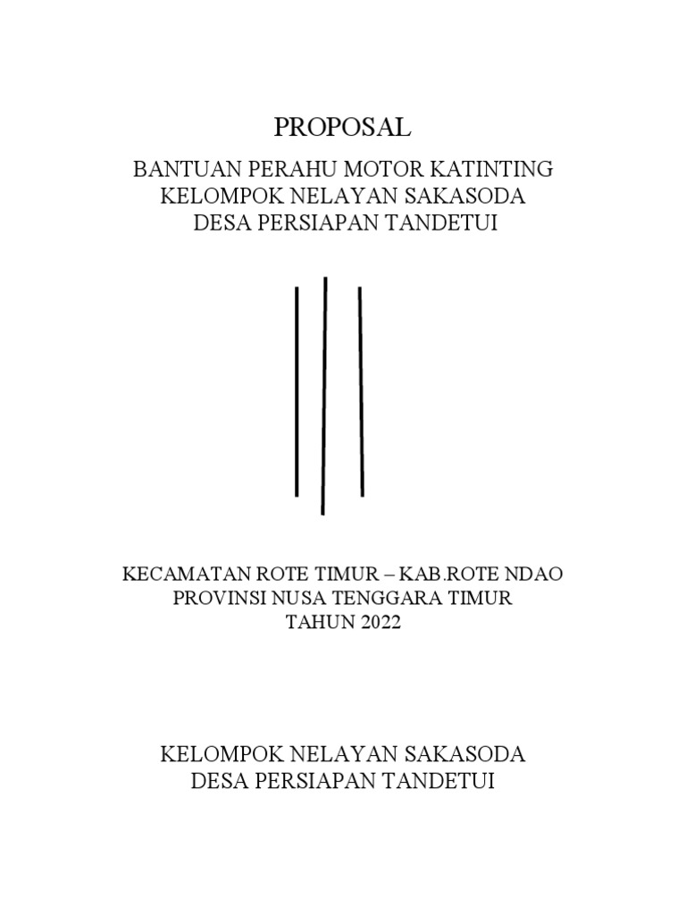 Proposal Bantuan Perahu Nelayan Sakasoda | PDF