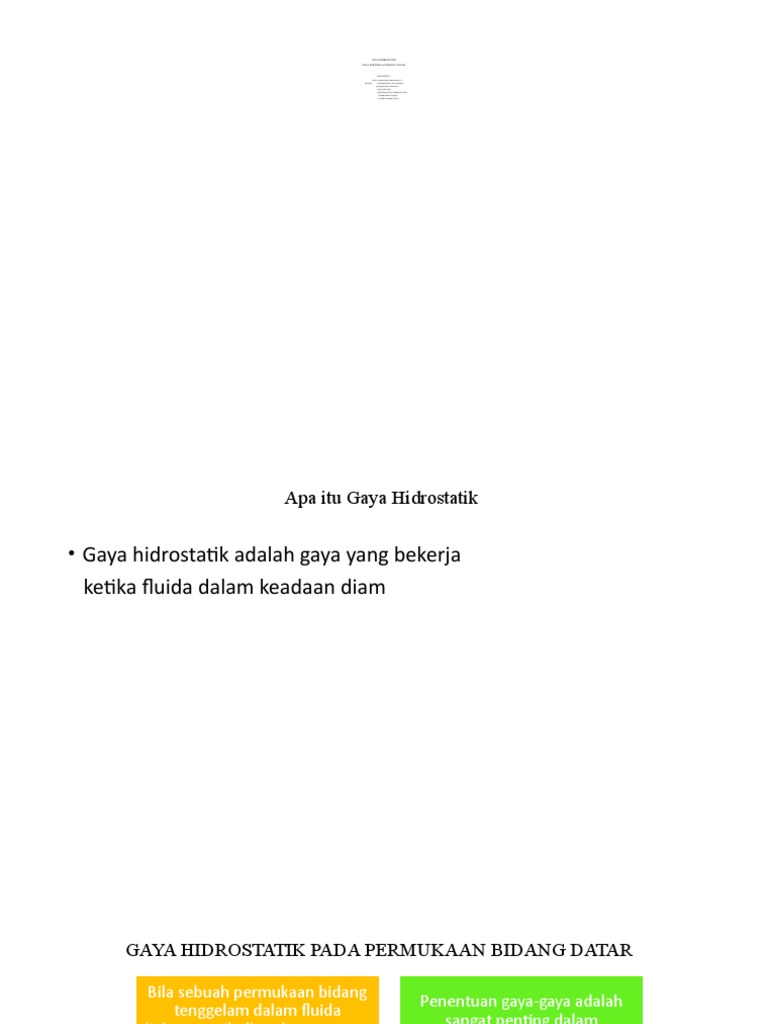 Kelompok 3 - GAYA HIDROSTATIKA | PDF